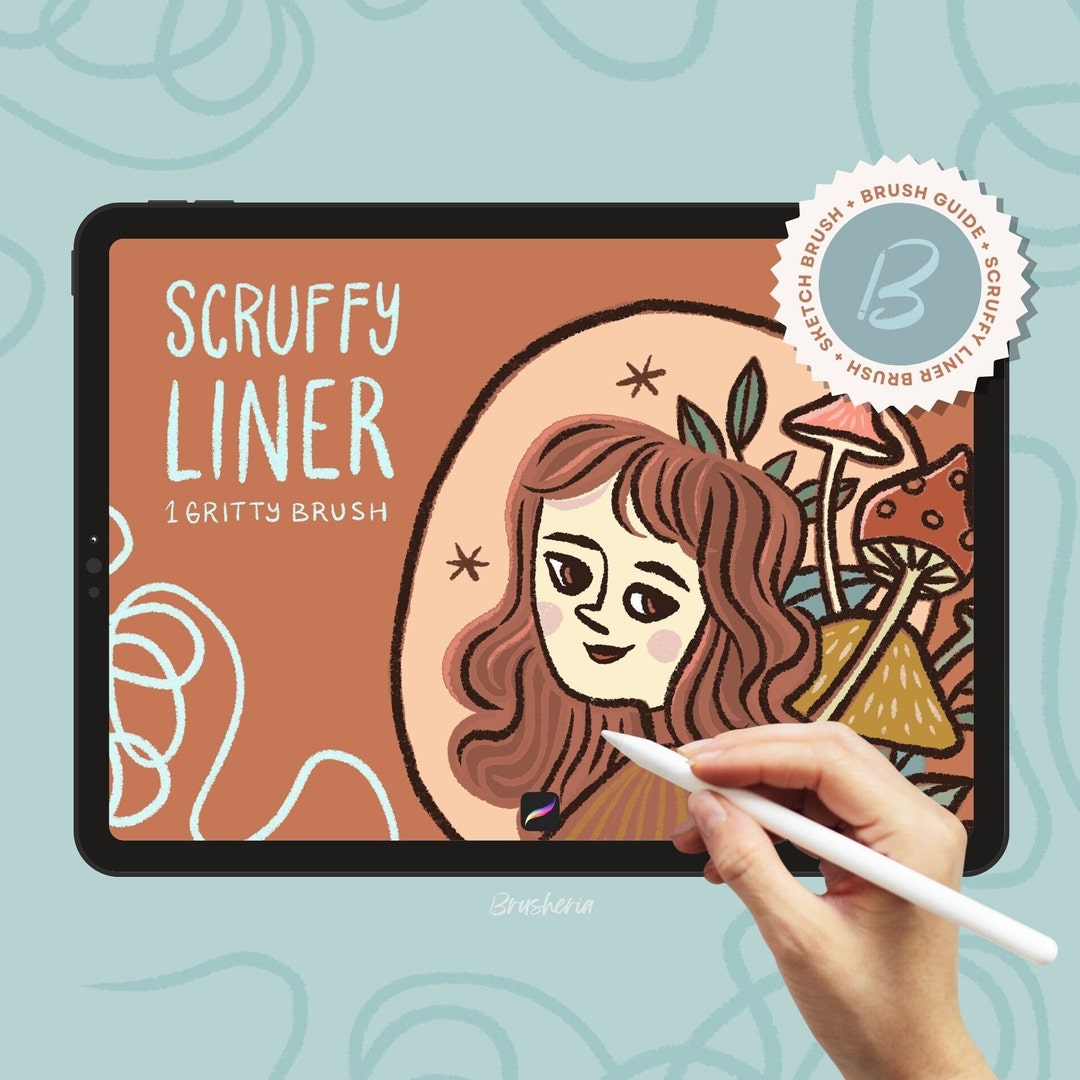 Scruffy Liner Brush for Procreate, Rough Line Art Brush, Perfect for ...