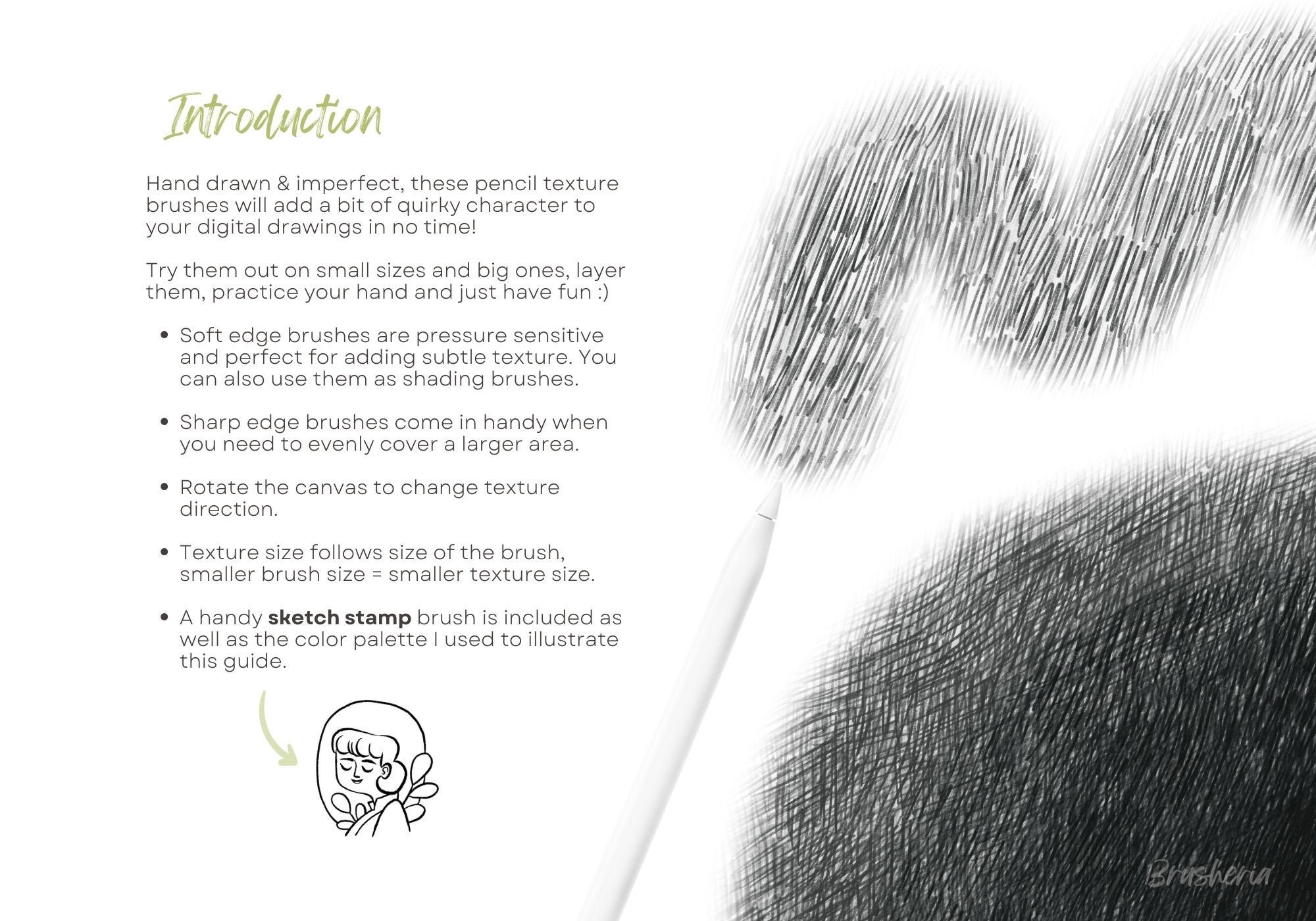 Quick Hatch Pencil Texture Brush Set for Procreate, Hand Drawn ...