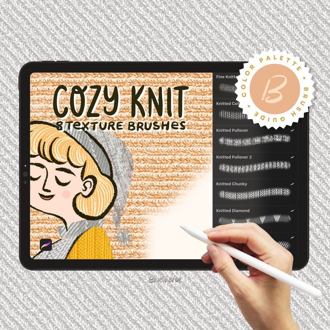 Cozy Knit Texture Brush Set for Procreate, Realistic Knitted Texture Brushes - Etsy