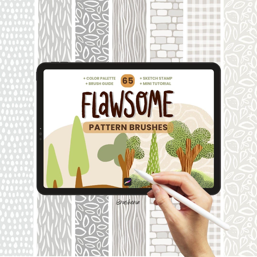 Flawsome Pattern Brushes for Procreate, Imperfect Patterns Brush Set ...