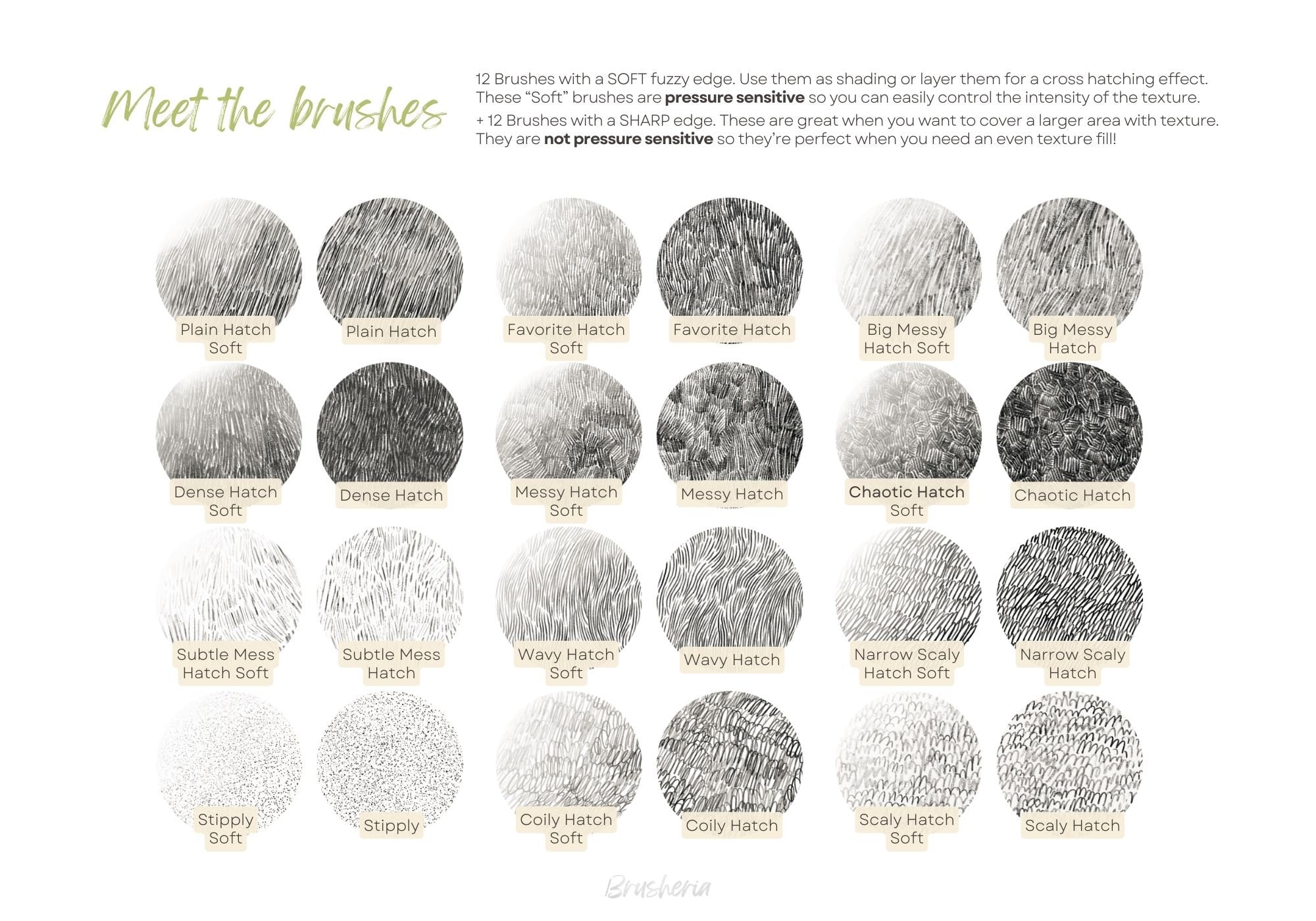 Quick Hatch Pencil Texture Brush Set for Procreate, Hand Drawn ...