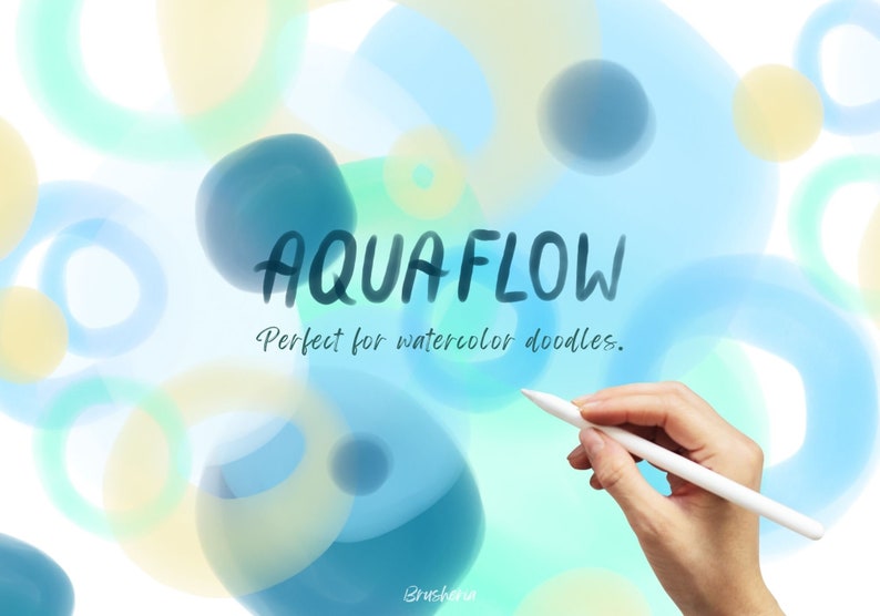 Aqua Flow Watercolor Brush for Procreate, Realistic Digital Art Brush ...