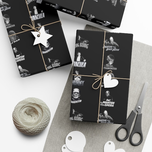 Classic Horror Monster Wrapping Paper - Etsy