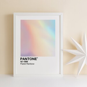 Pantone Wall Art Pastel Rainbow Design Pantone Digital - Etsy