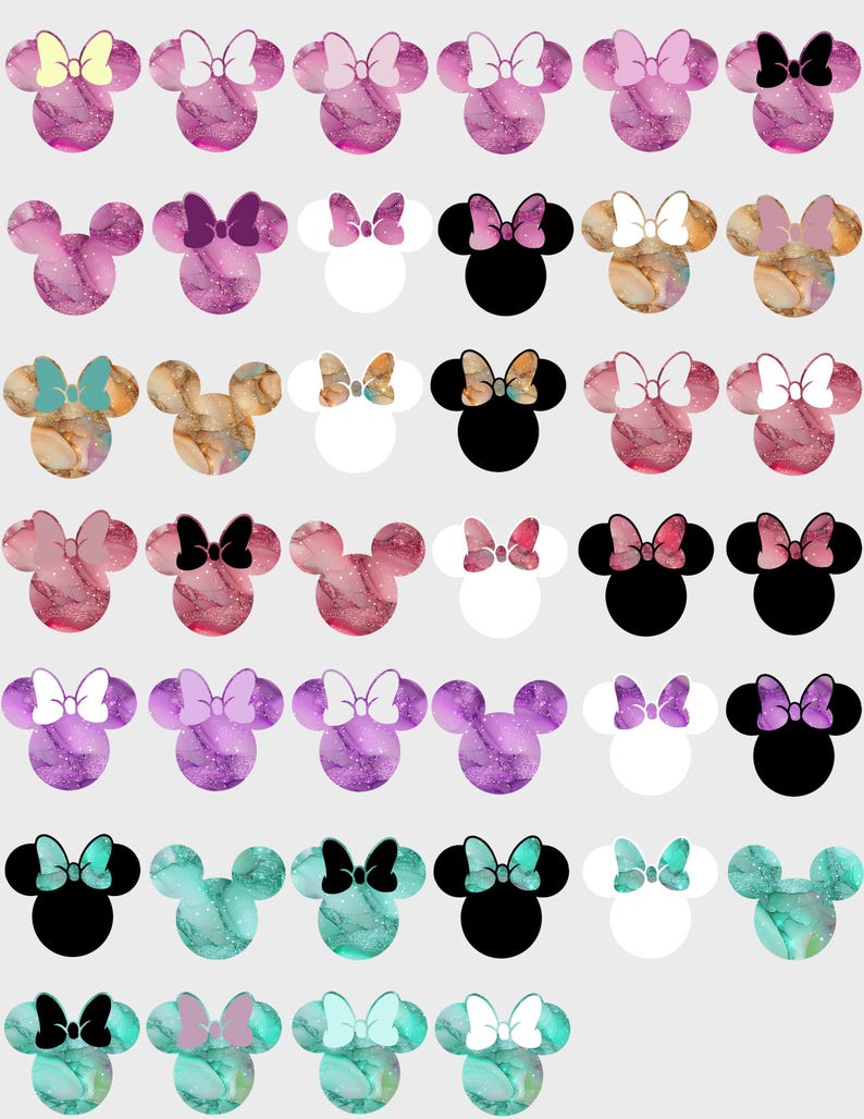 Glittery Agate Mickey Minnie Mouse Ears PNG, Disney Family Shirt ...