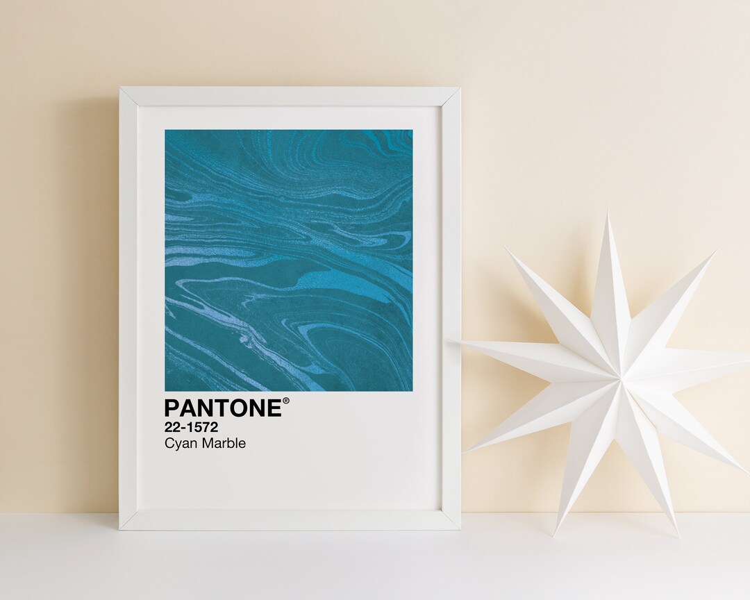 Cyan Marble Pantone Art Print, Trendy Home Decor (digital Download) - Etsy