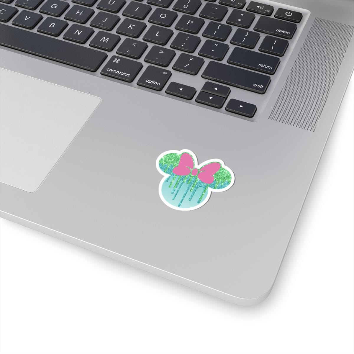 Dripping Glitter Minnie Mouse Bow Kiss-cut Vinyl Sticker | Pink Bow ...
