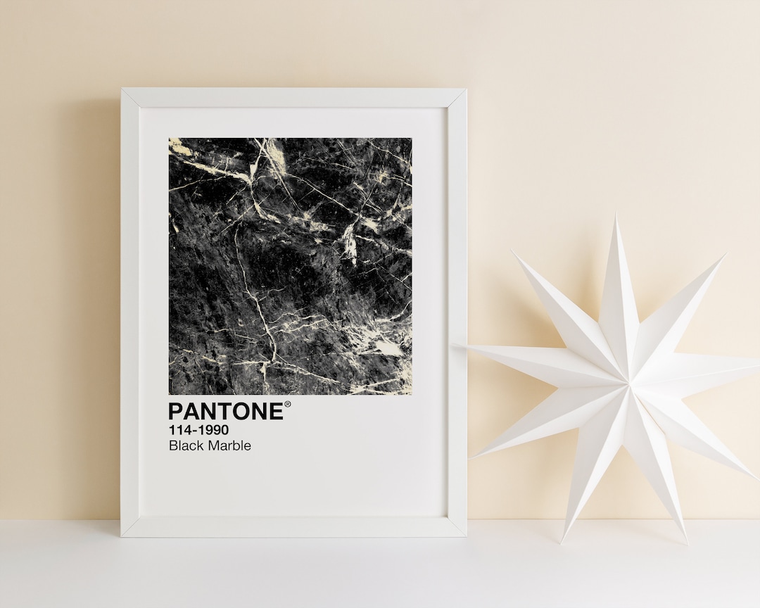 Pantone Wall Art, Black Marble Design, Pantone Digital Download ...