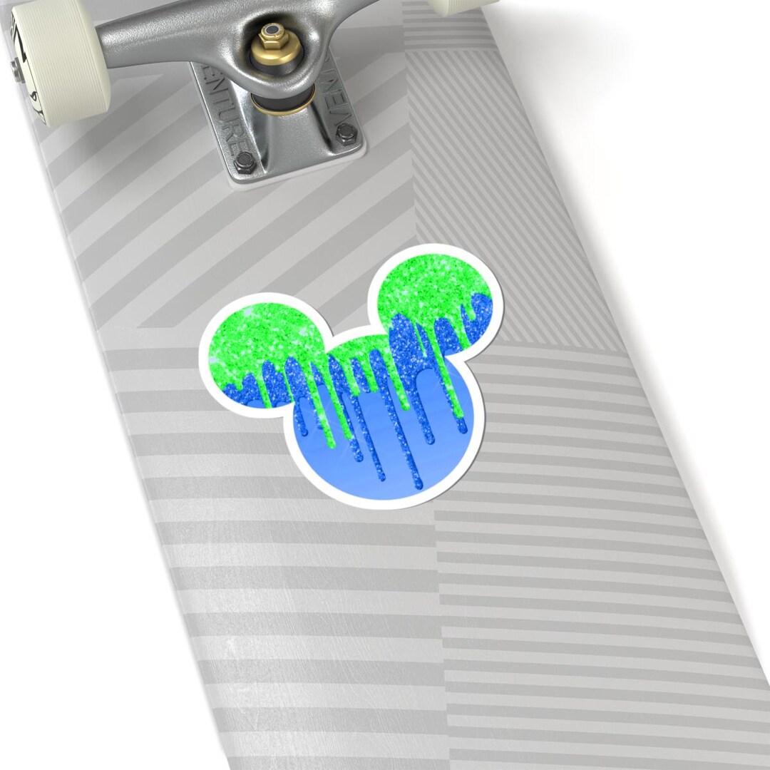 Green & Blue Drip Mouse Head Sticker | Kiss-cut Sticker - Etsy