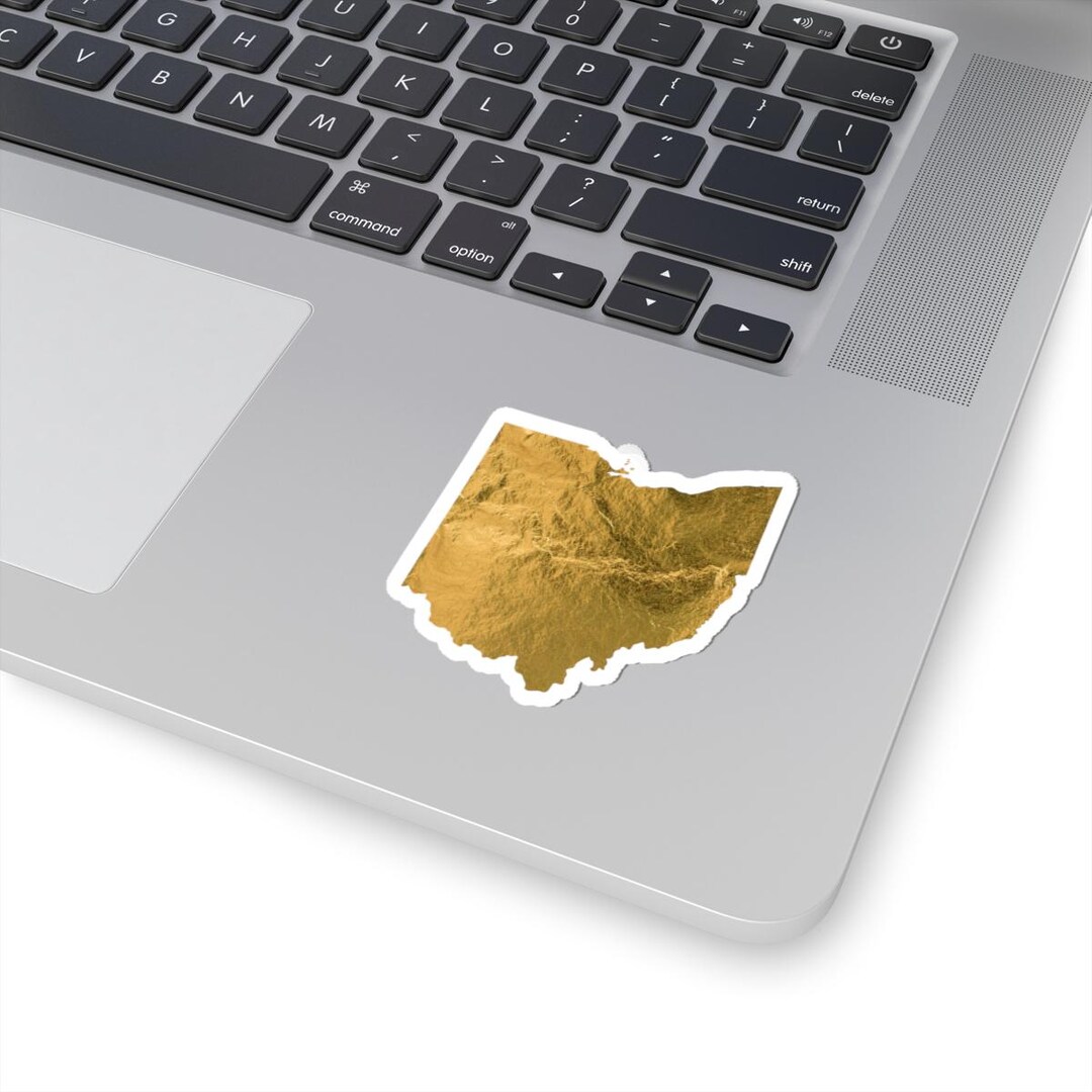 Gold Ohio Map Sticker | Kiss-cut Sticker - Etsy