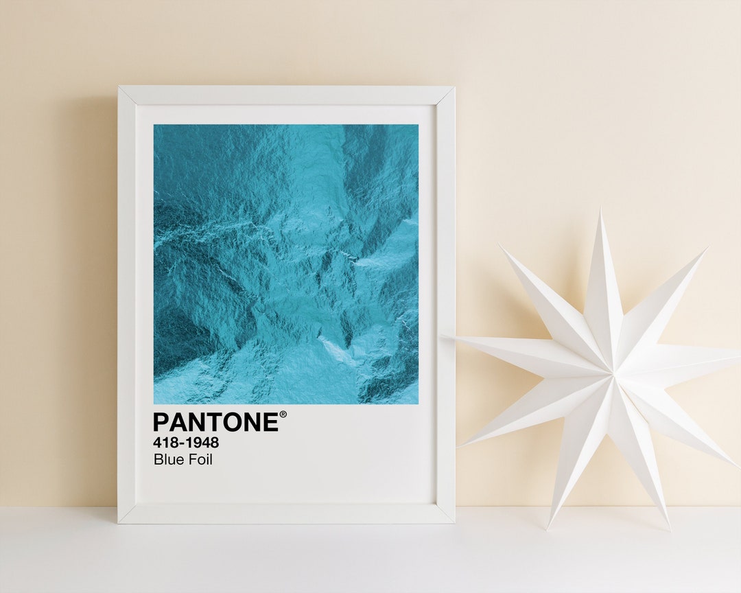 Pantone Wall Art, Blue Foil Design, Pantone Digital Download, Pantone ...