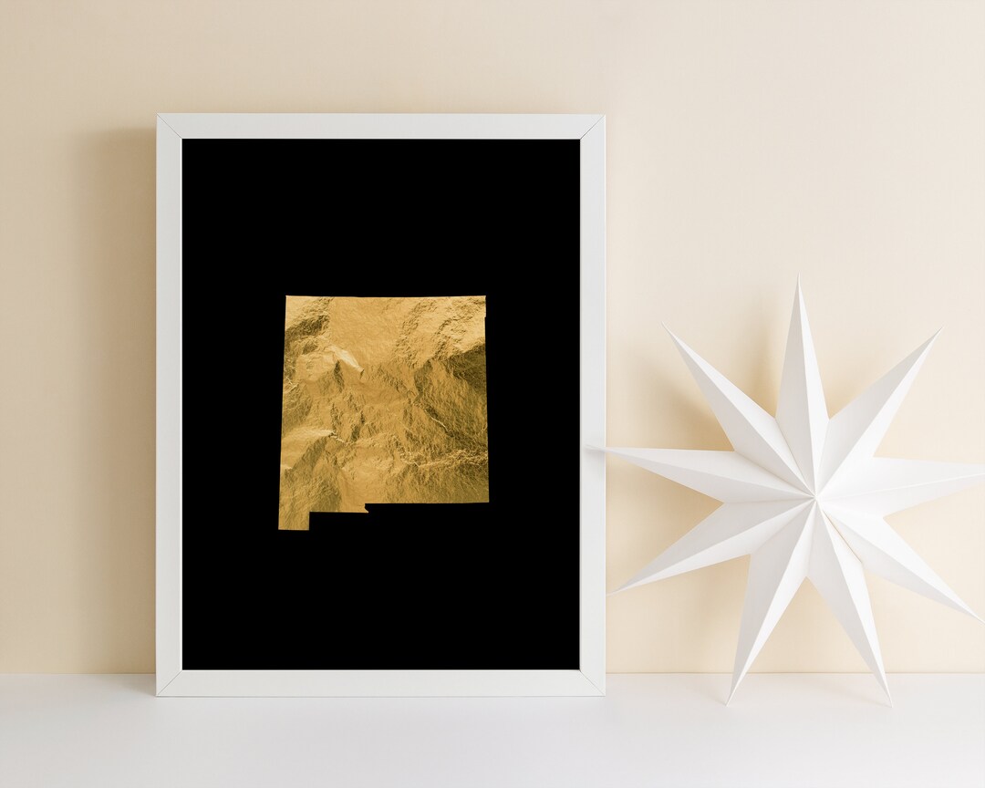 Gold New Mexico State Silhouette Art Print (digital Download) - Etsy