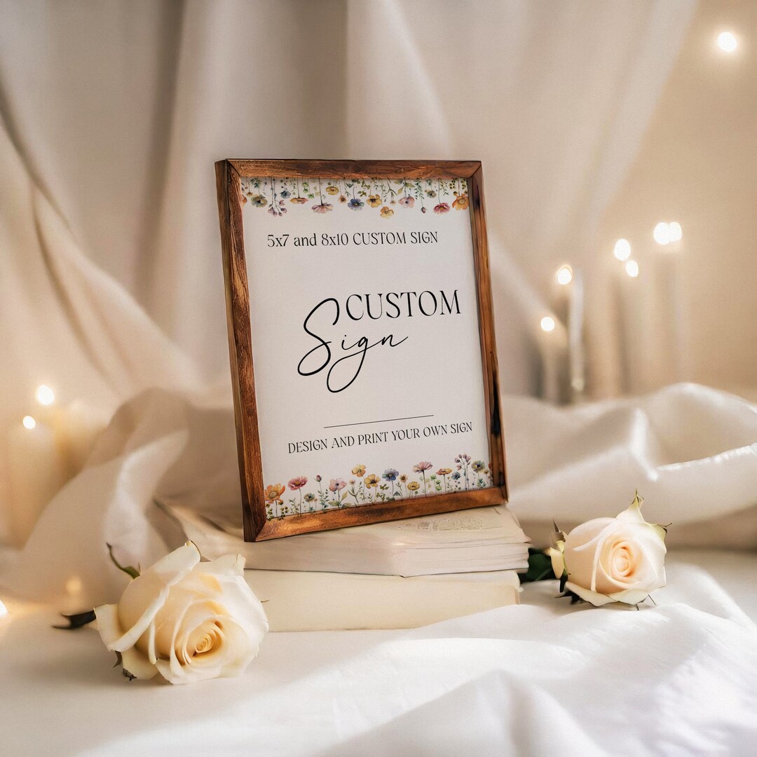 Boho Wildflower Custom Sign Template, Boho Wedding or Bridal Shower ...