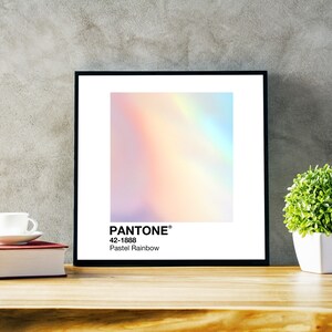 Pantone Wall Art Pastel Rainbow Design Pantone Digital - Etsy