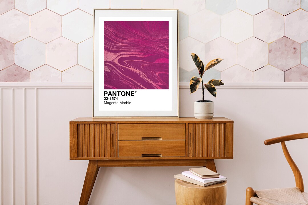 Magenta Marble Pantone Art Print, Trendy Wall Decor (digital Download ...