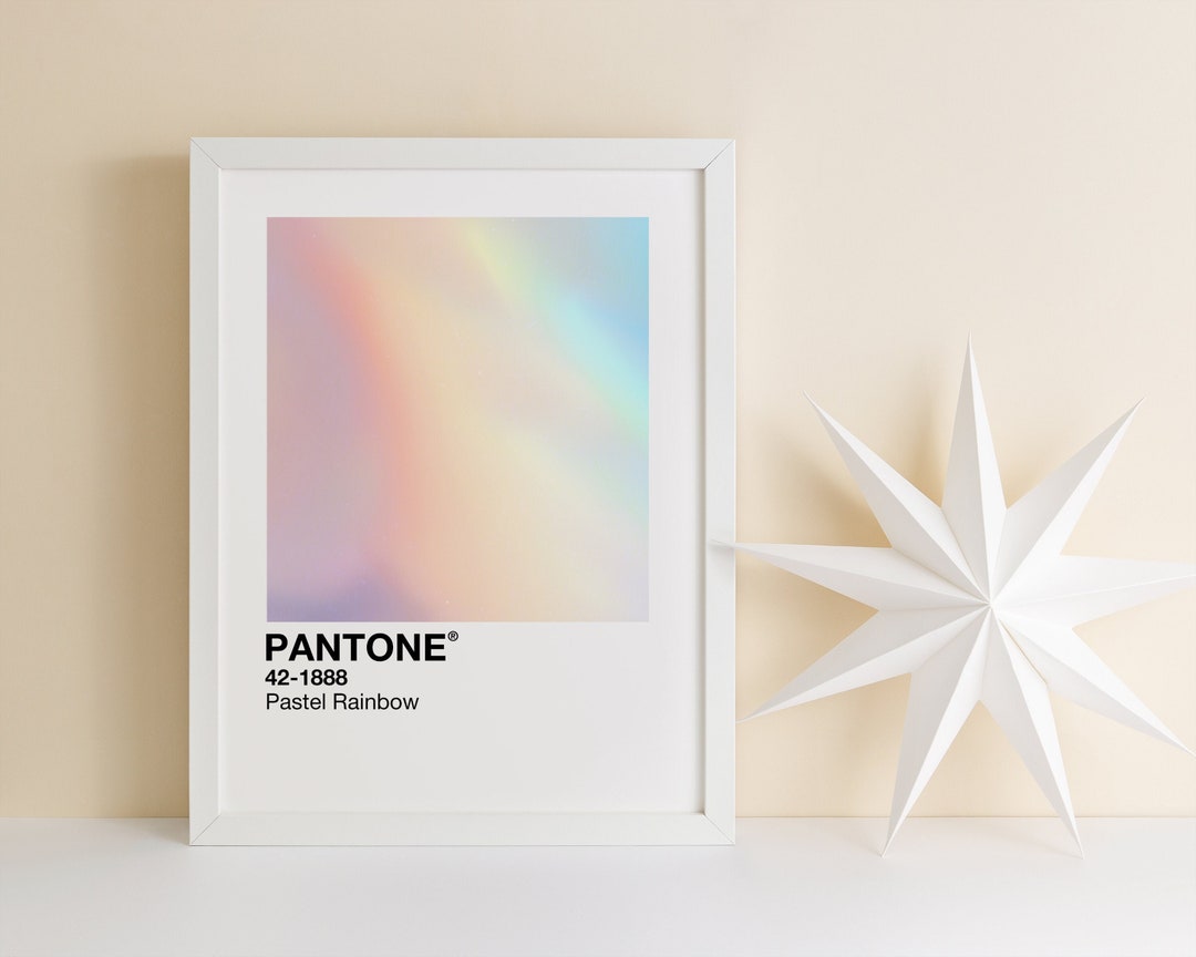 Pantone Wall Art, Pastel Rainbow Design, Pantone Digital Download ...