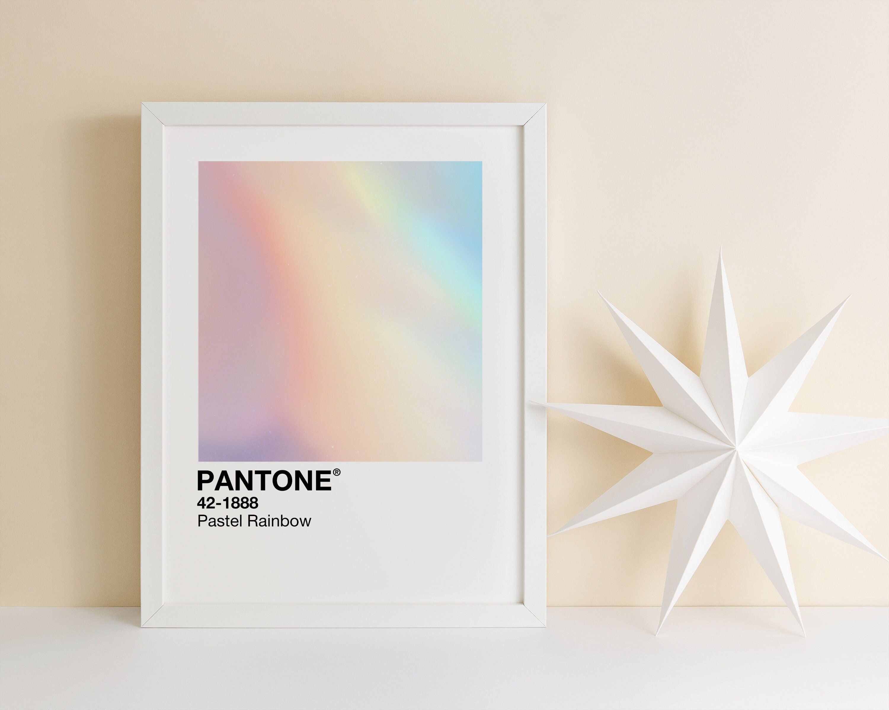 Pantone Wall Art Pastel Rainbow Design Pantone Digital - Etsy