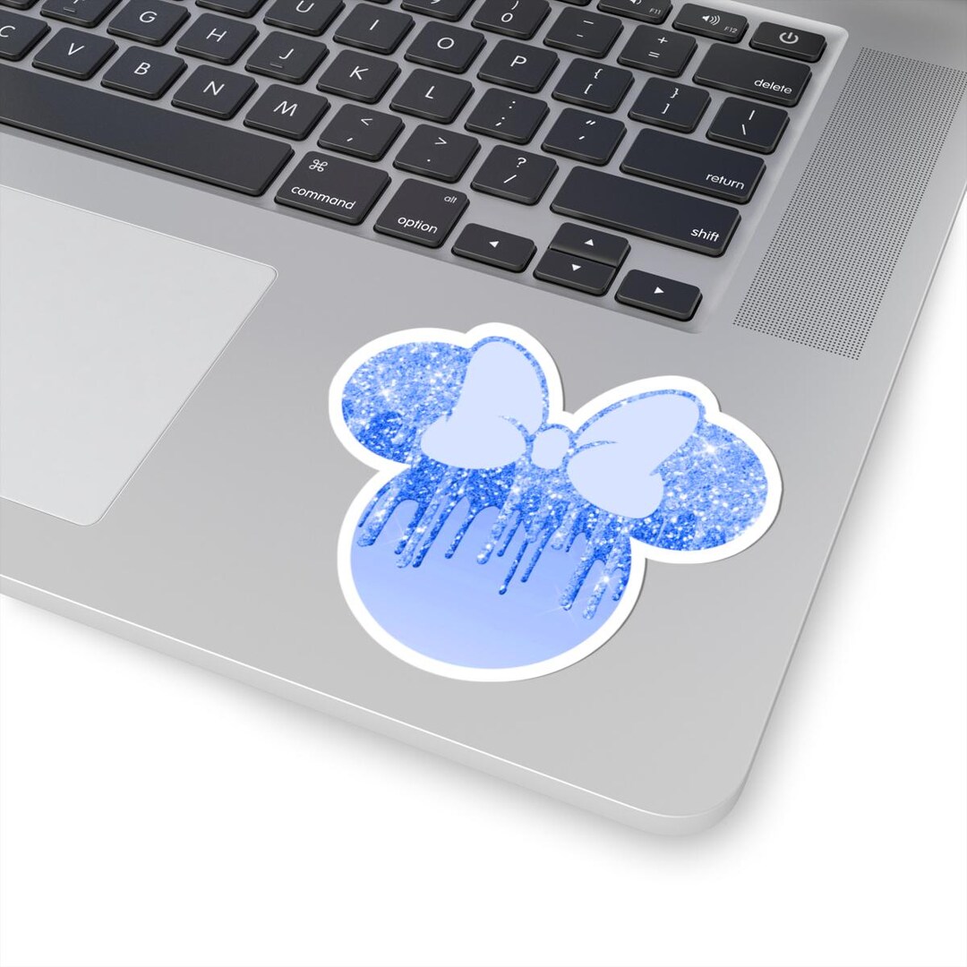 Blue Glitter Minnie Drip Sticker | Kiss-cut Sticker - Etsy