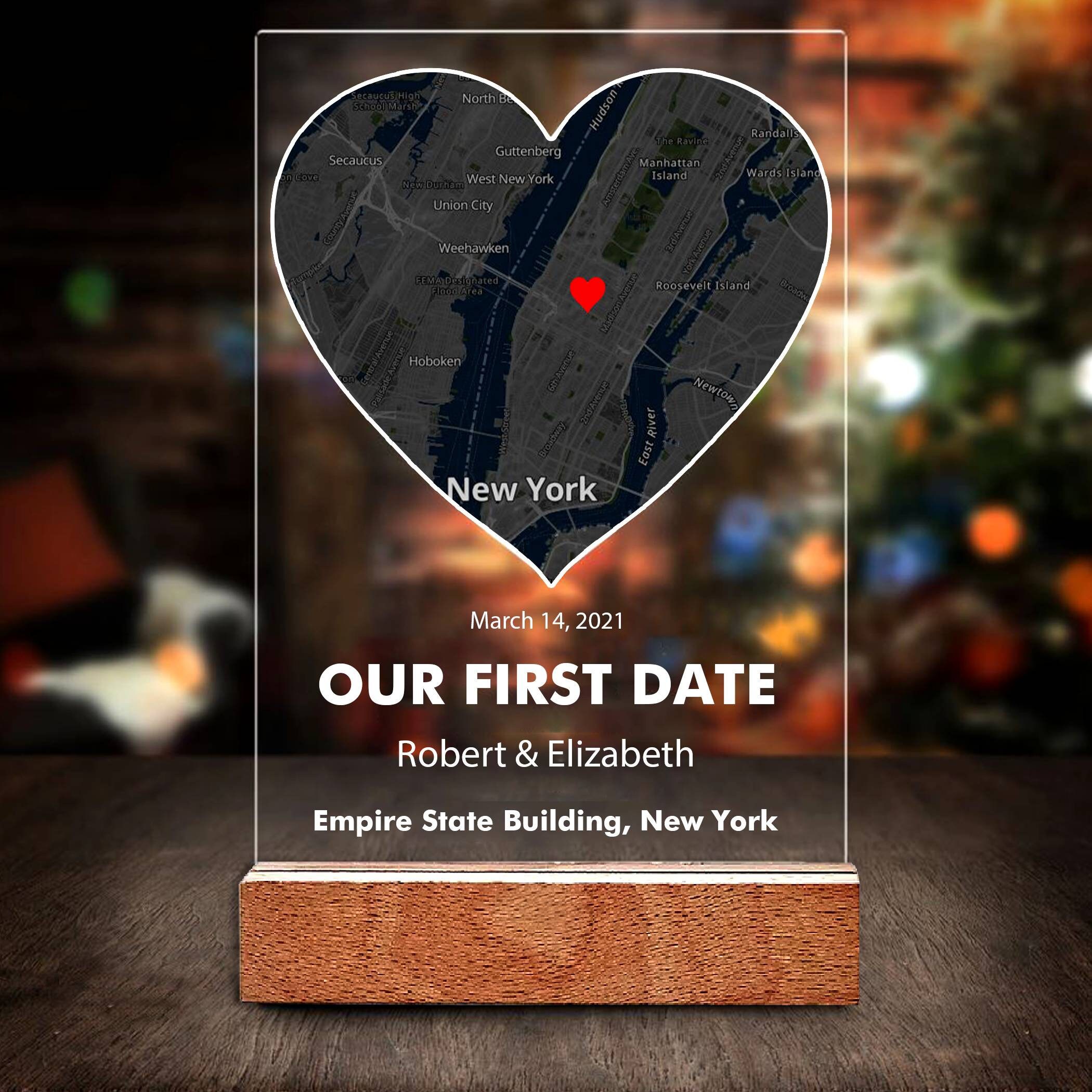 Where We Met Map, Custom First Date Map, Where It All Began Acrylic ...