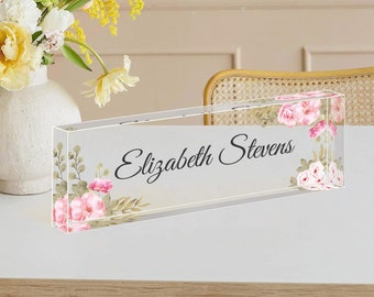Personalized Desk Name Plate Led Light, Lighted Acrylic Nameplate ...