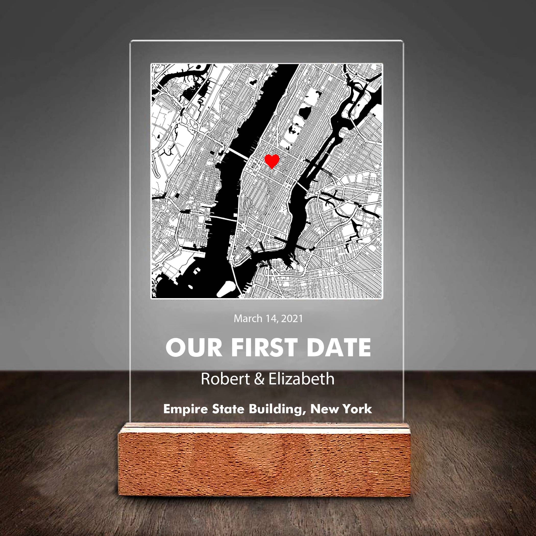 Where We Met Map, Custom First Date Map, Where It All Began Acrylic ...