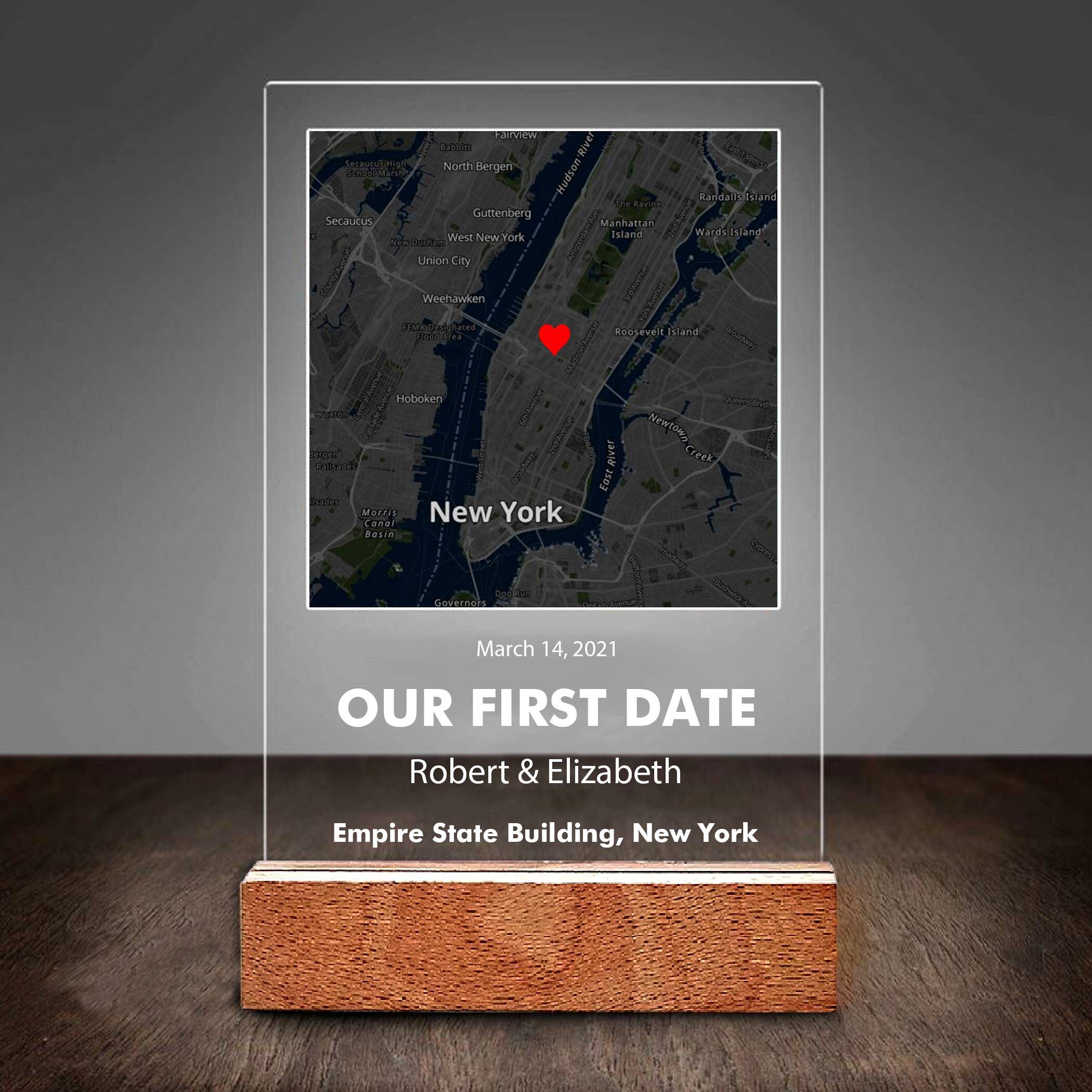 Where We Met Map Gift, Our First Date, Personalised Anniversary Gifts ...