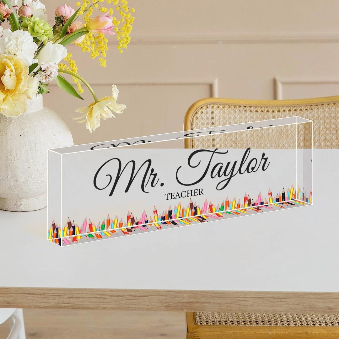 Teacher Gifts Personalized, Teacher Desk Name Plate, Custom Teacher ...