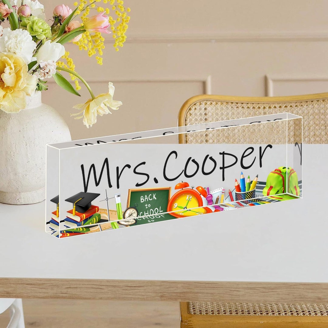Teacher Desk Name Plate, Name Plate for Desk Gift for Teacher ...