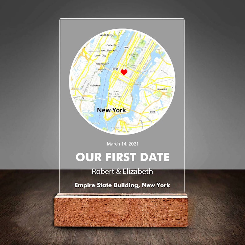 Where We First Met Map, Anniversary Gift for Him, Map Our First Date ...