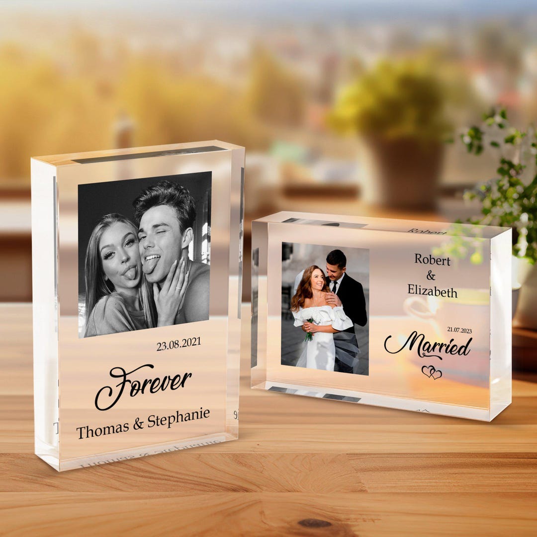 Personalized Engraved Wedding Picture Frame - Custom Anniversary Photo ...