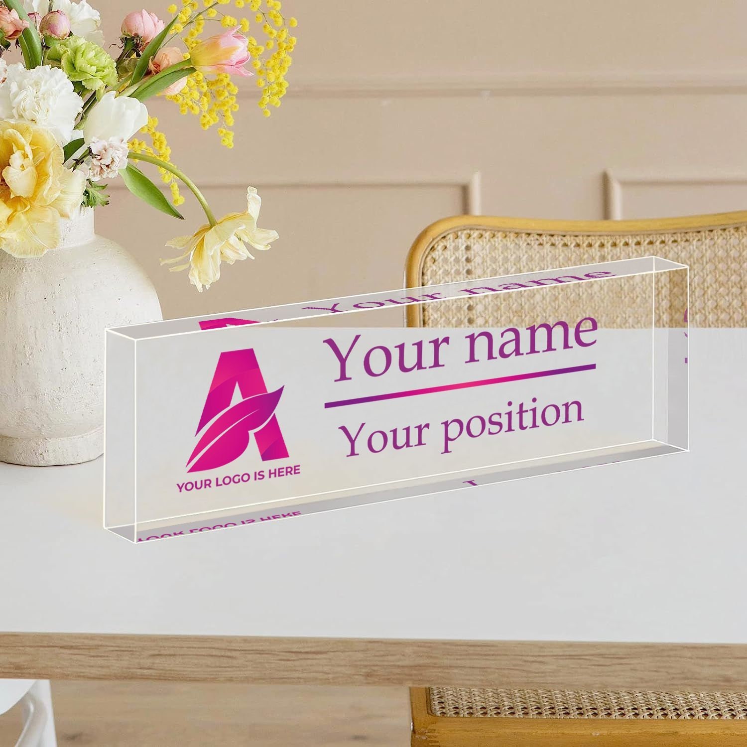 CUSTOM Name Sign, Unique Office Decor Custom Logo, Office Nameplate ...