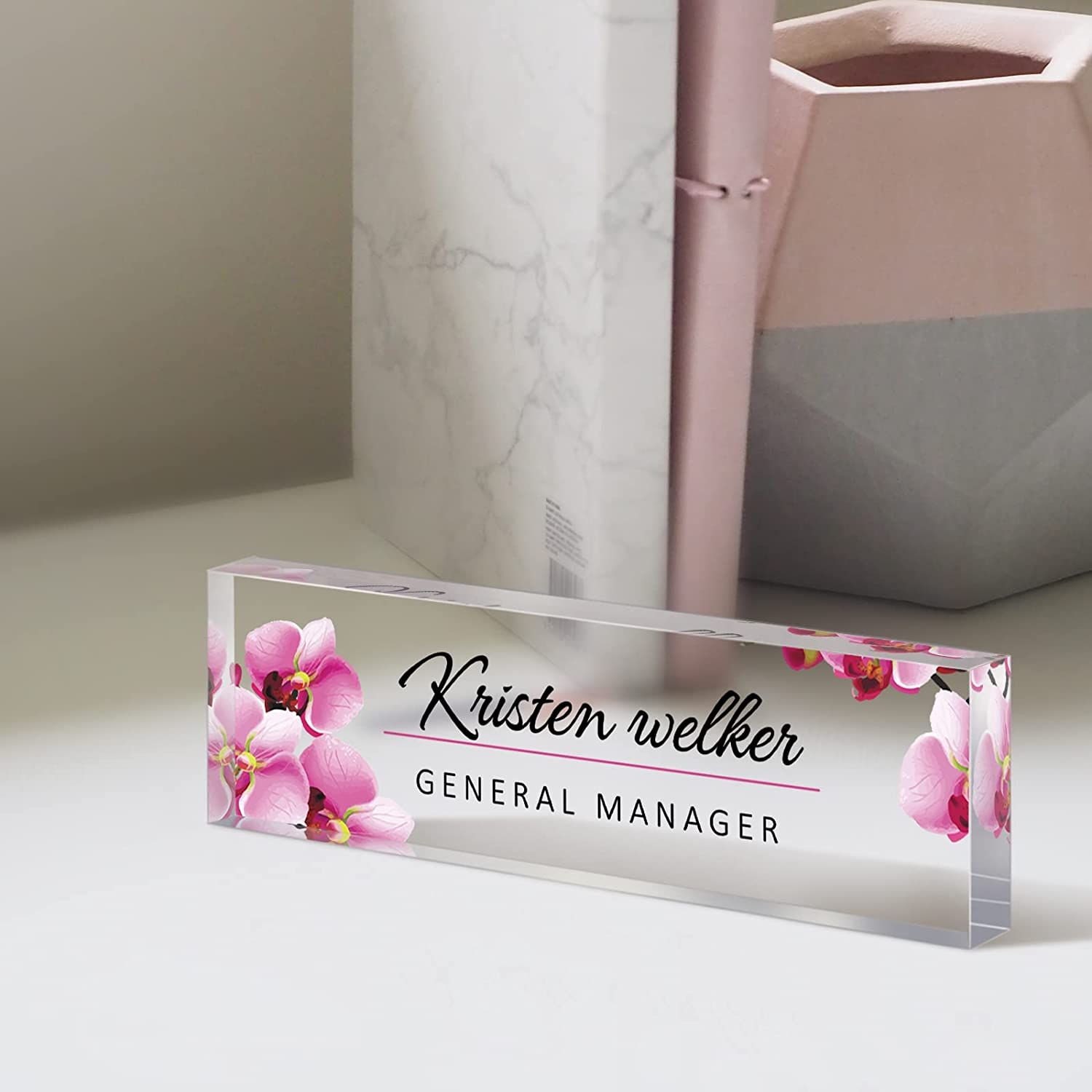 Name Plate for Desk, Personalized Clear Acrylic Desk Sign, Custom Name ...