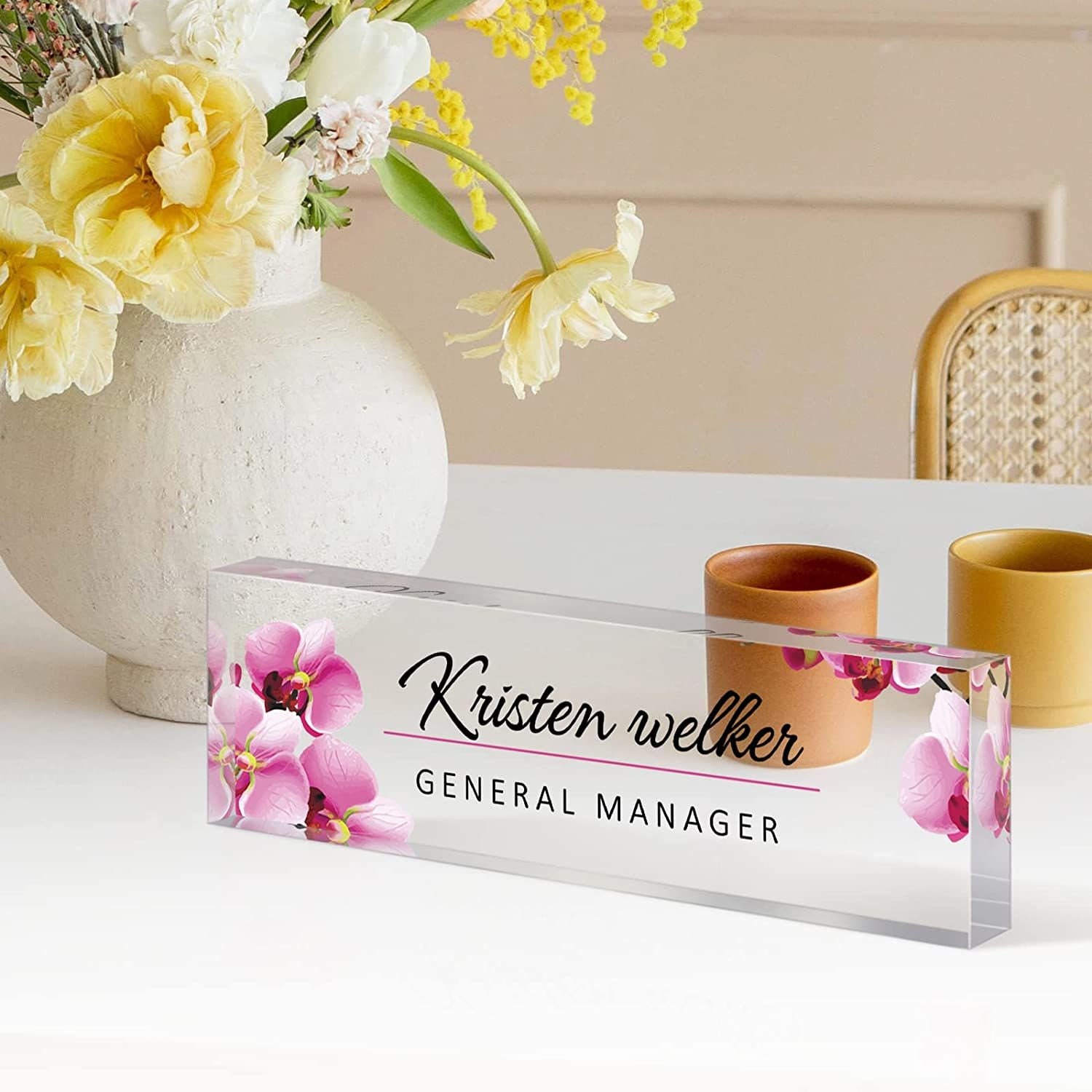 Name Plate for Desk, Personalized Clear Acrylic Desk Sign, Custom Name ...