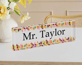 Teacher Desk Name Plate, Teacher Appreciation Gift, Teacher Name Desk ...