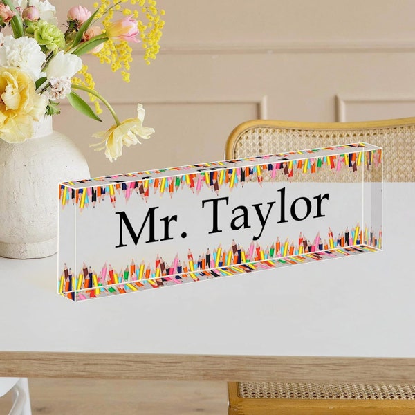 Teacher Name Plate - Etsy