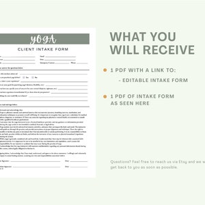 Customizable Yoga Client Intake Form Made in Canva for Yoga - Etsy