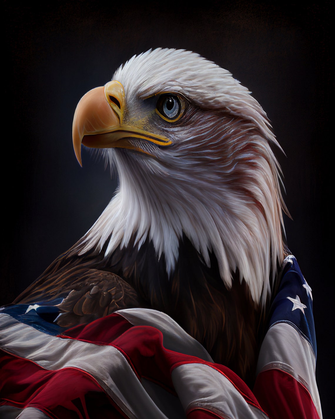 Bald Eagle Wrapped in American Flag | Eagles | Veterans Day | 4th of ...