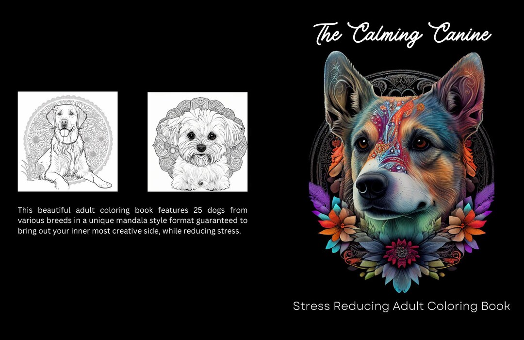 Adult Coloring Pages | Mandala Style | 25 Different Dog Breeds |relax ...