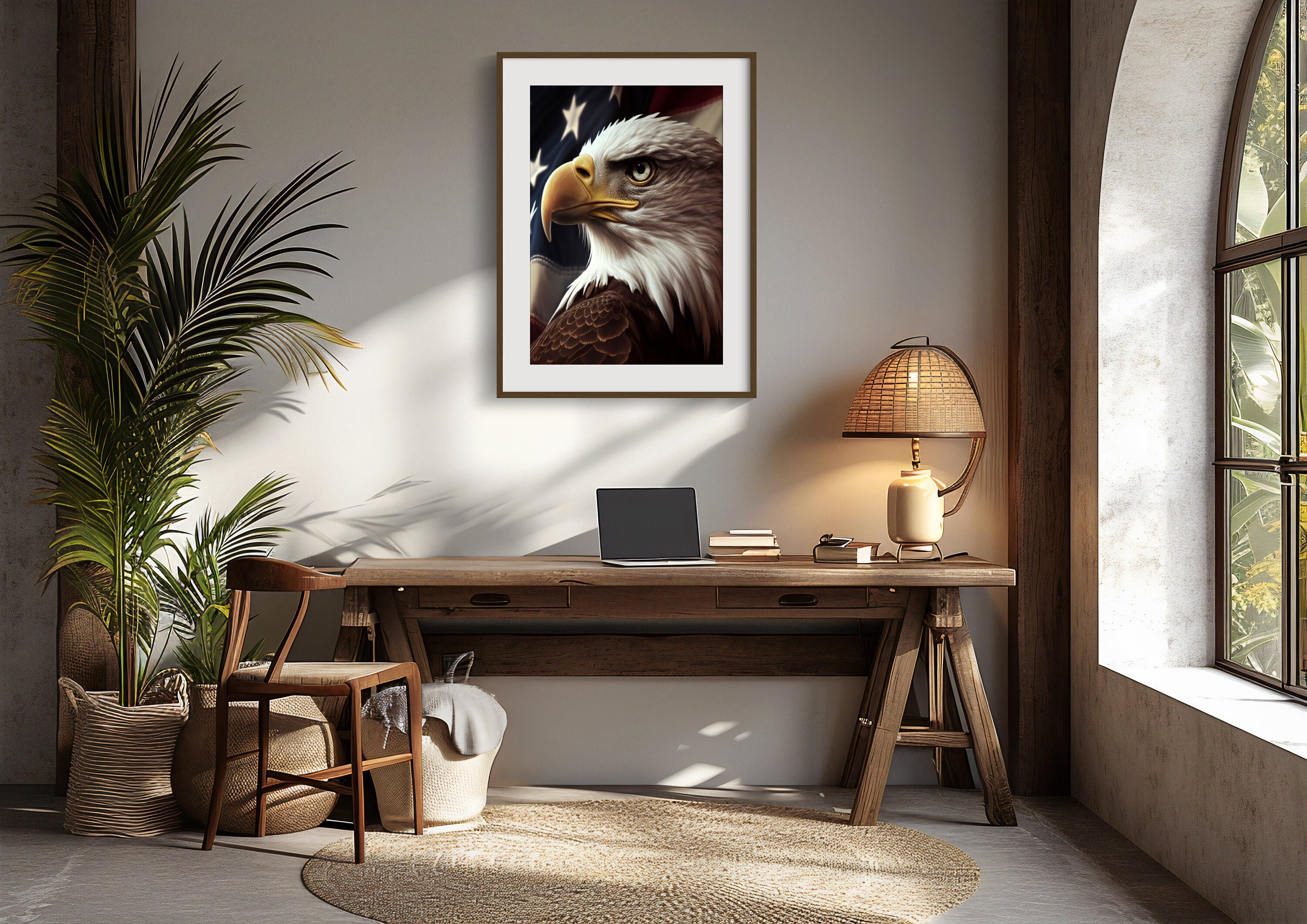 Bald Eagle With American Flag Background | Digital Download for Posters ...