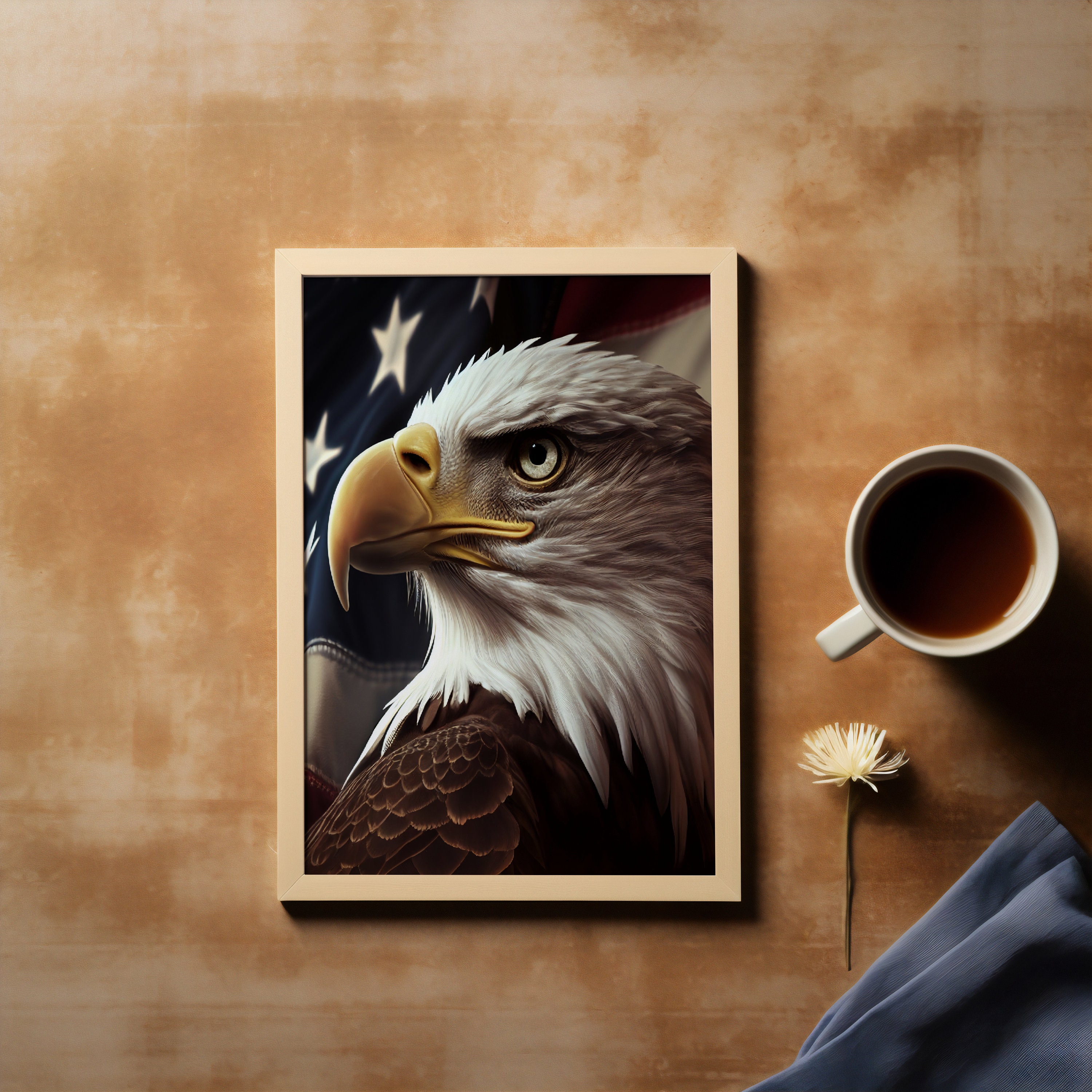 Bald Eagle With American Flag Background | Digital Download for Posters ...