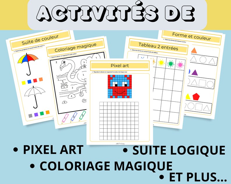 Printable Kids Activity Book, Learn Colors, Colors in French, Preschool ...