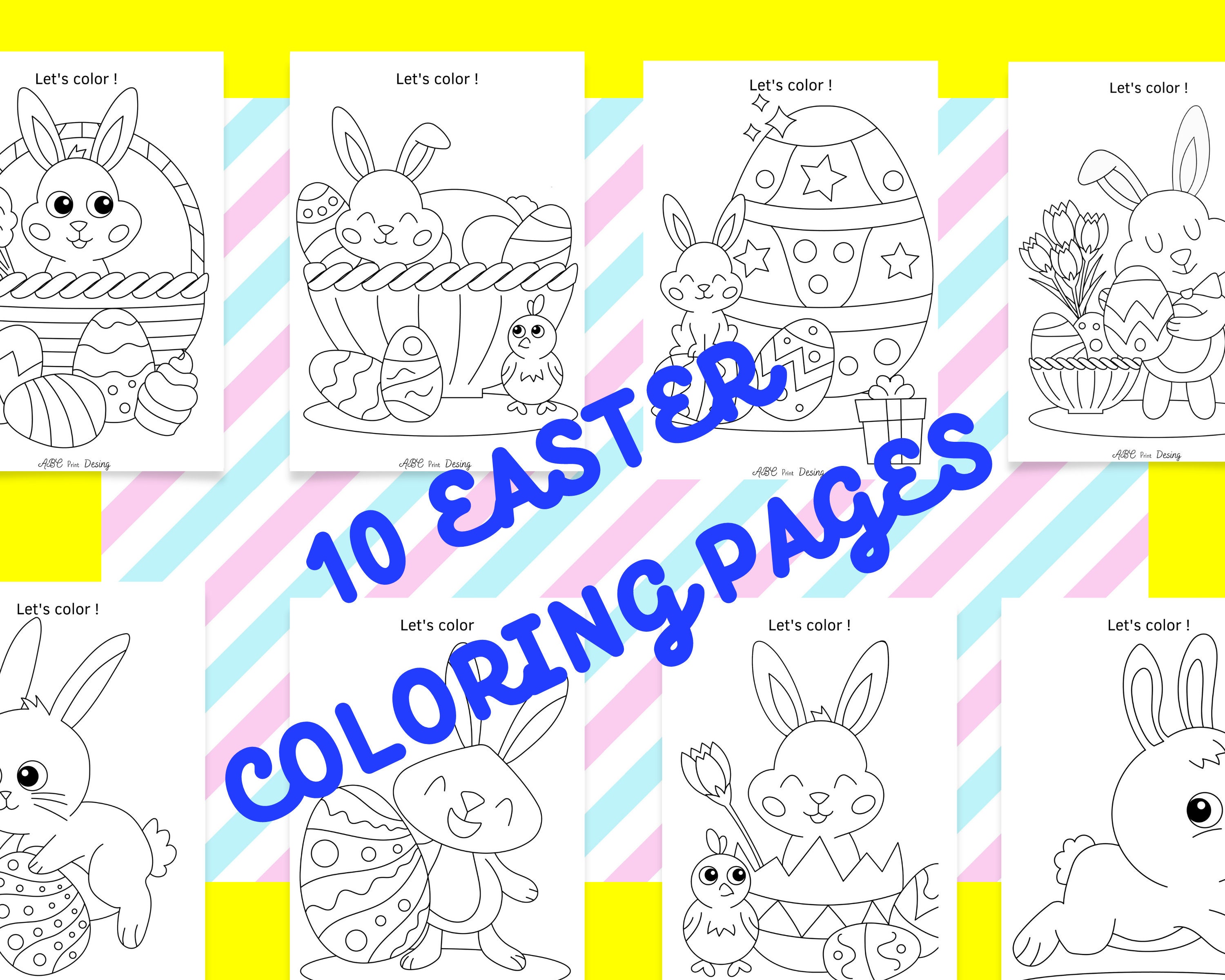 Printable Kids Activity Book, Easter, Coloring Page, Worksheet, Games ...