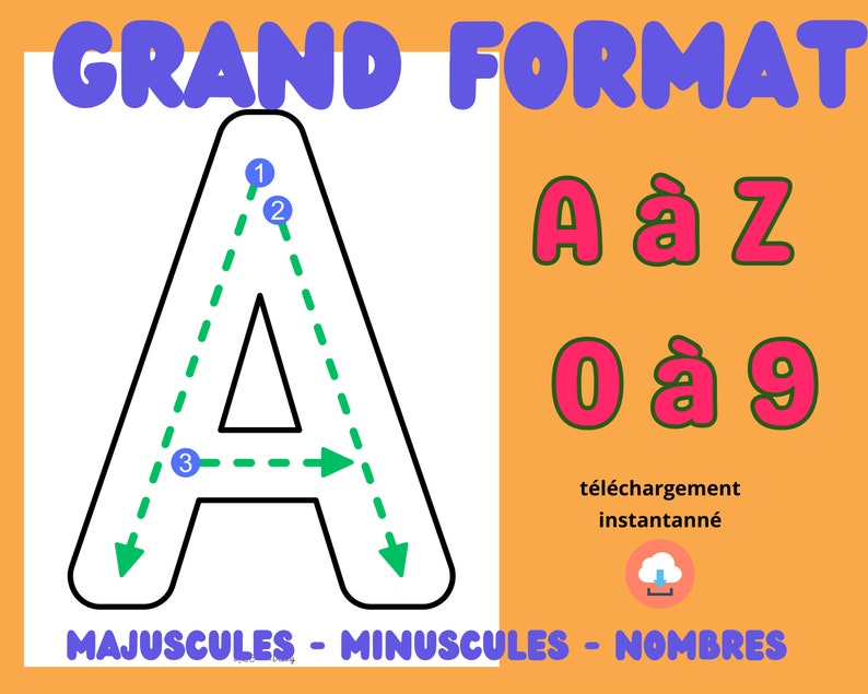 Giant Alphabet to Trace, Uppercase, Lowercase, Numbers 0 to 9, Learn to ...
