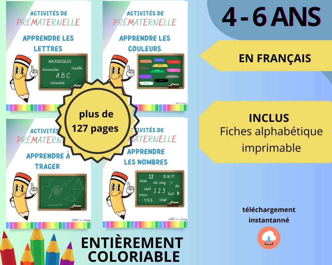 Set of Activities to Develop Knowledge With Colors, Numbers, Letters ...