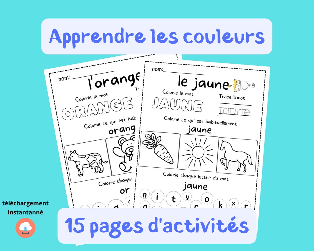 Learn Colors, Printable Preschool Activities, Learning in French ...