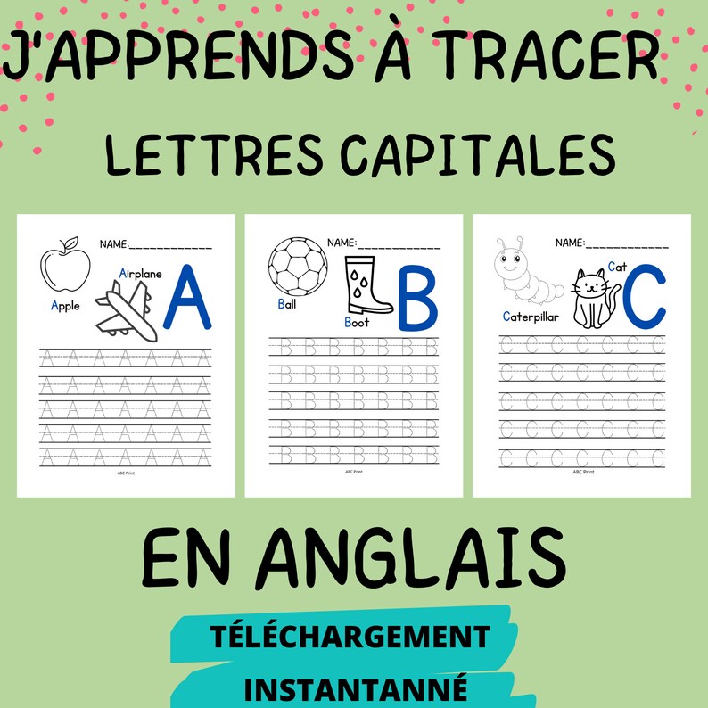 Printable Alphabet, Traceable Alphabet, Capital Letters, Learn English ...