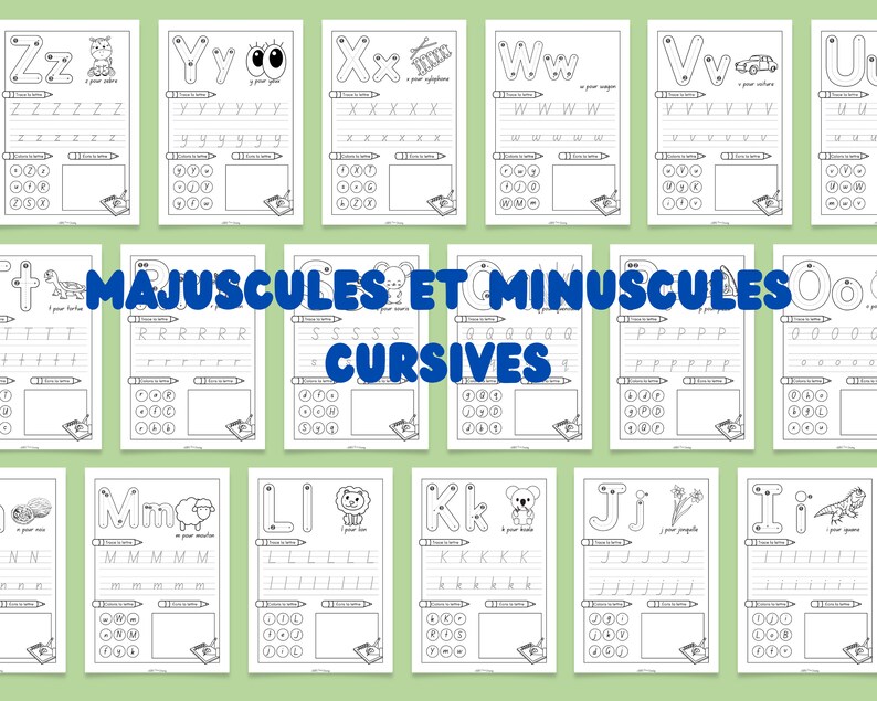 Alphabet to Color and Trace, Upper and Lower Case Letters, Learn to ...