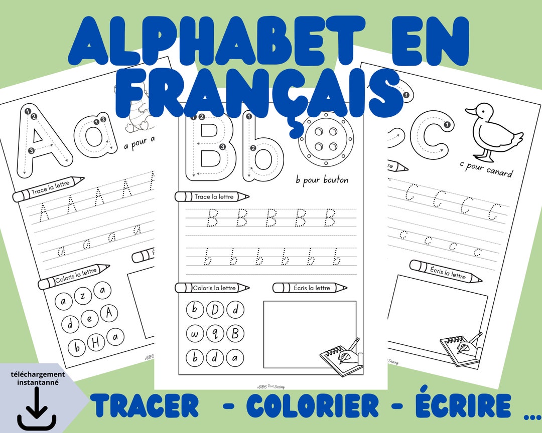 Alphabet to Color and Trace, Uppercase and Lowercase Letters, Learn to ...