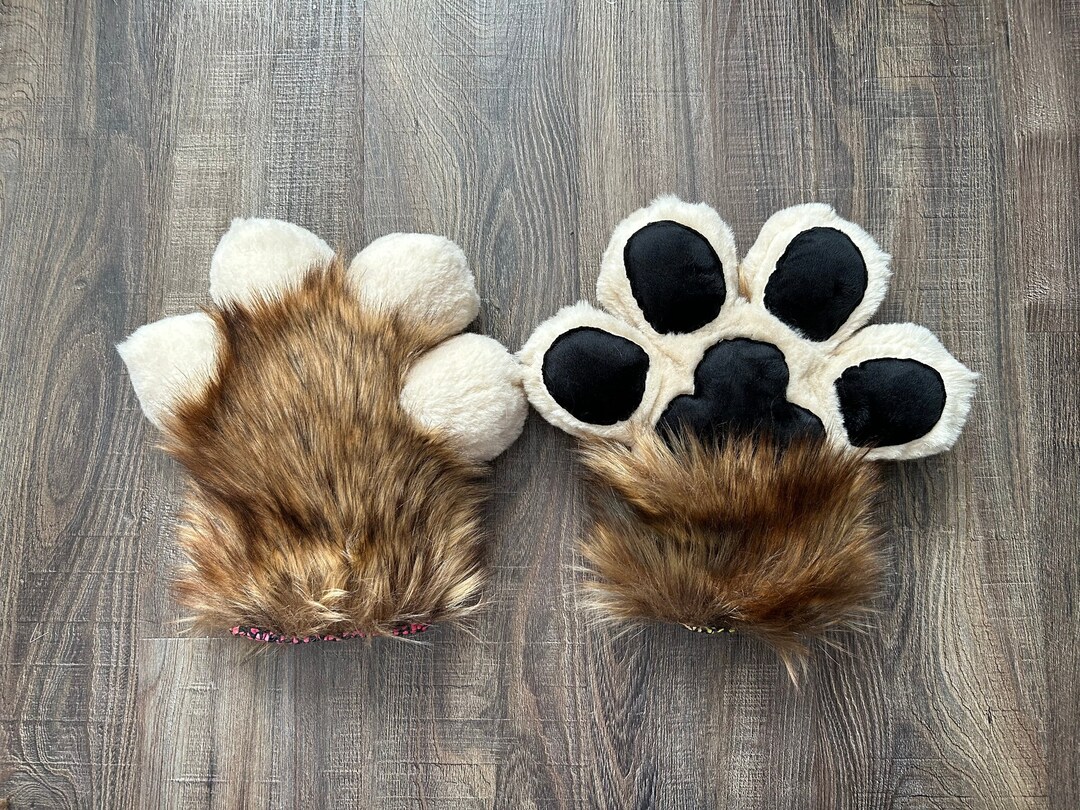 Fursuit Furry and Cosplay Fluffy Puffy Paws (brown Canine, Wolf, Fox ...