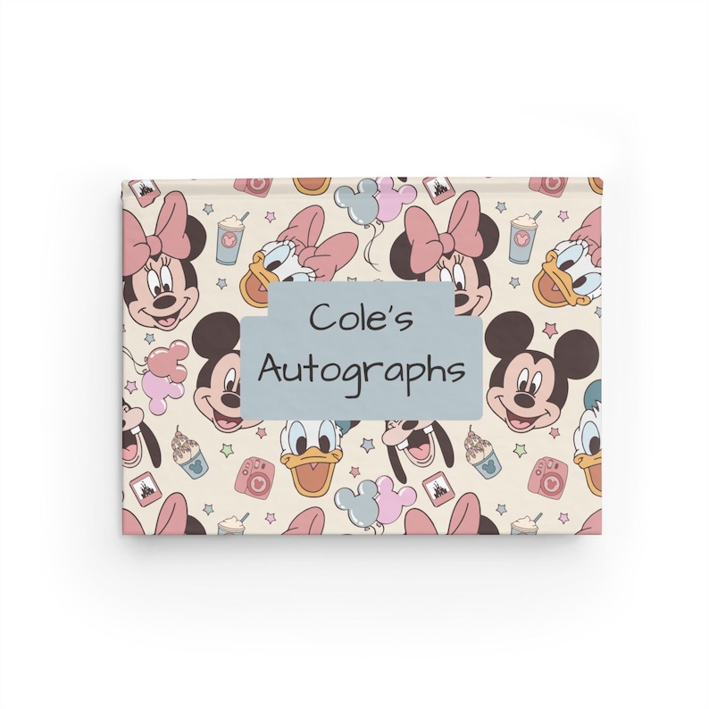 Personalized Disney Autograph Book - Character Signature Notebook, Park ...